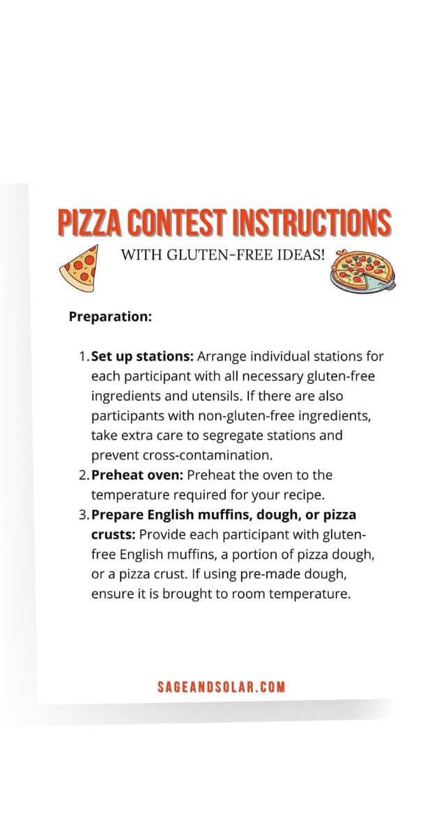 Printable Pizza Contest Instructions with Gluten-Free Ideas! - Sage & Solar